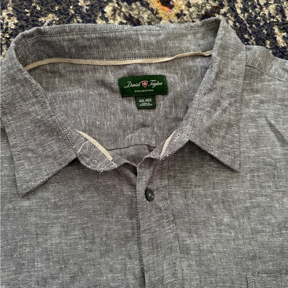 David Taylor | Shirts | David Taylor Gray Linen 4x Button Down Shirt ...